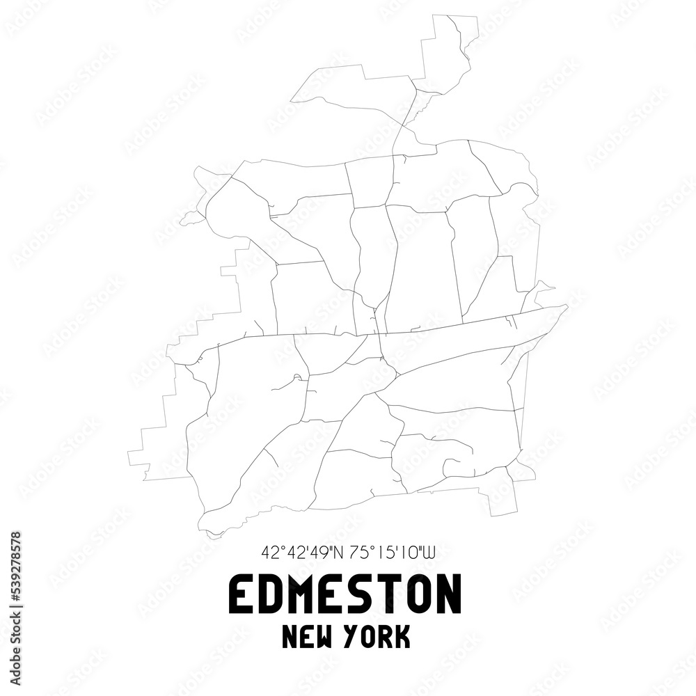 Fototapeta mapa świata dla dzieci Edmeston New York. US street map with ...