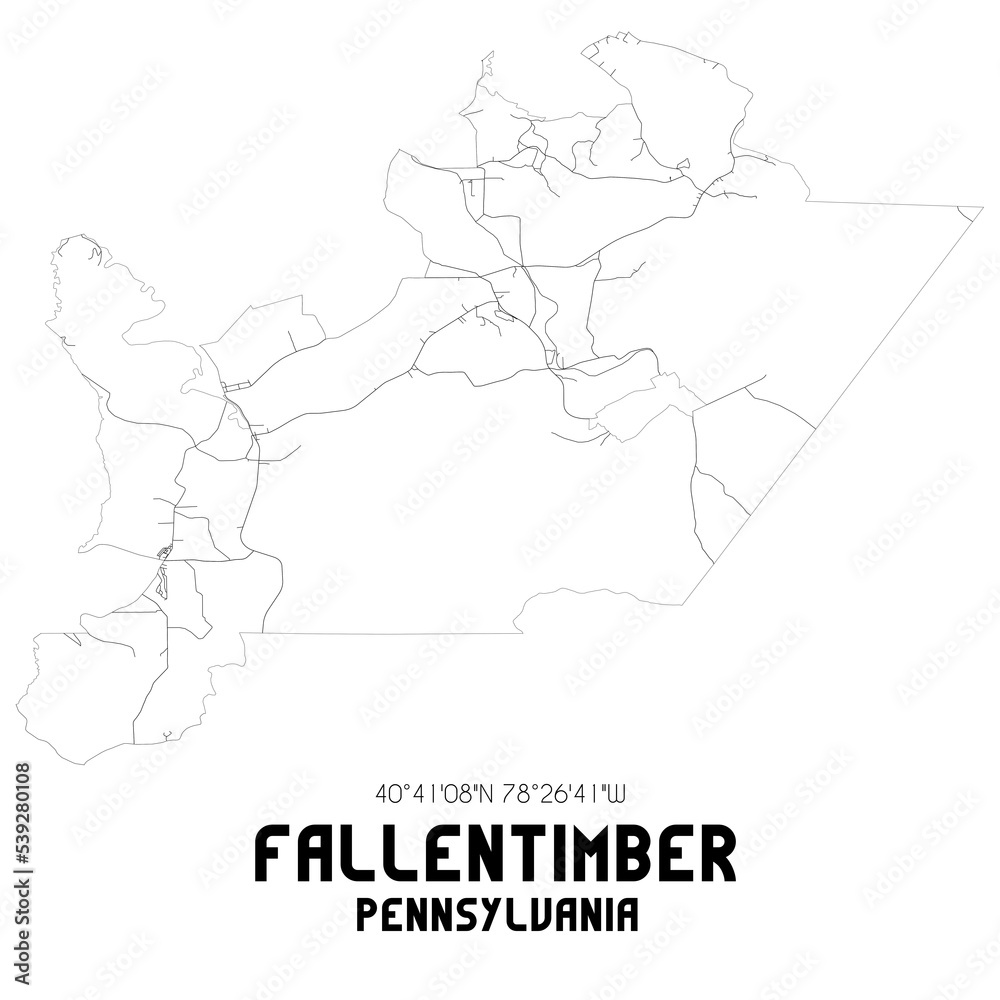 Fototapeta mapa świata dla dzieci Fallentimber Pennsylvania. US street ...