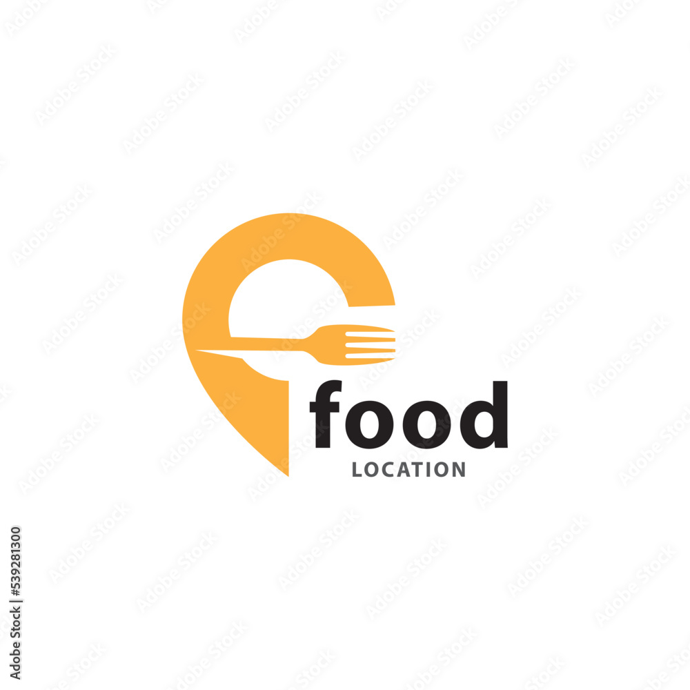 Eat Food Logo Food Point Background Vector Image Stock Vector | Adobe Stock