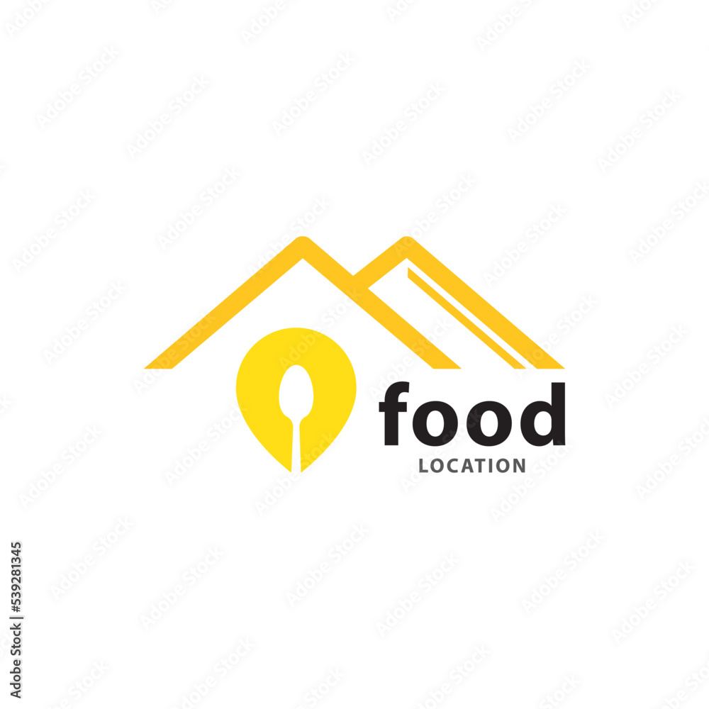 Eat Food Logo Food Point Background Vector Image Stock Vector | Adobe Stock