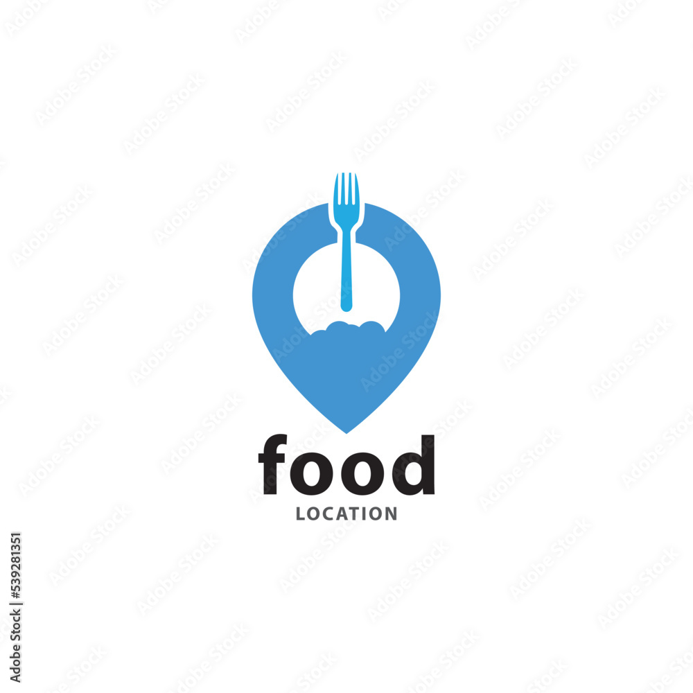 Eat Food Logo Food Point Background Vector Image Stock Vector | Adobe Stock