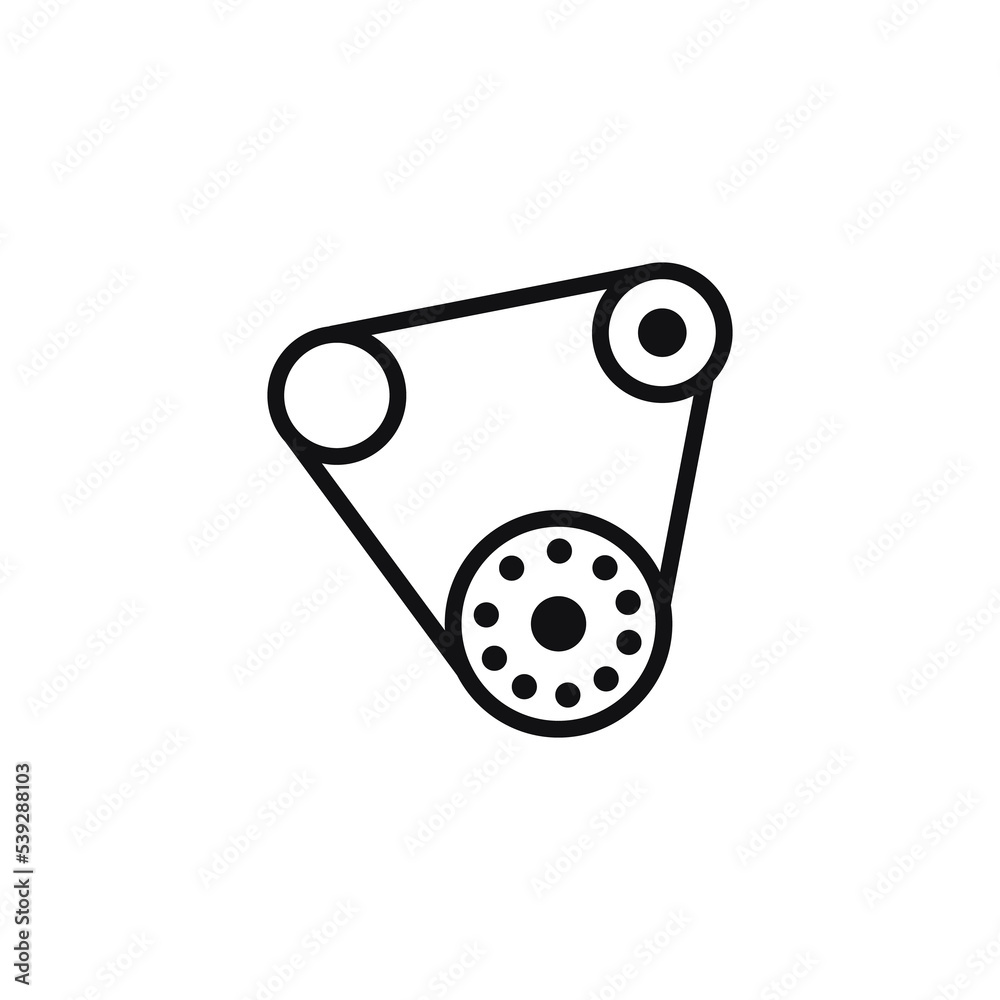 Car fan belt icon on white background. Flat car fan belt icon symbol ...