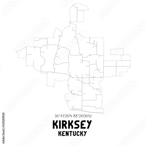 Fototapeta: Dexter Kentucky. US street map with black and white lines ...