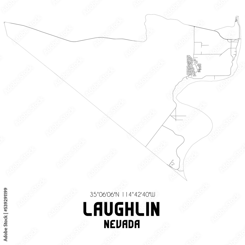 Laughlin Nevada. US street map with black and white lines. Stock ...