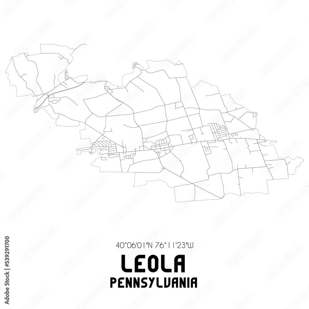 Fototapeta mapa świata dla dzieci Leola Pennsylvania. US street map ...