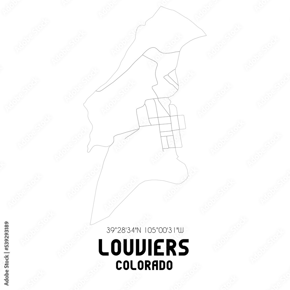 Fototapeta mapa świata dla dzieci Louviers Colorado. US street map with ...
