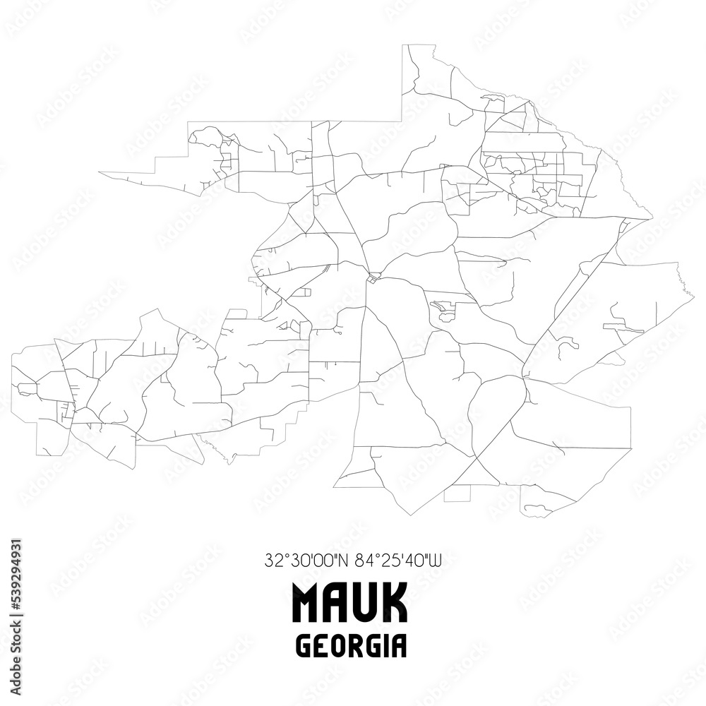 Fototapeta mapa świata dla dzieci Mauk Georgia. US street map with ...