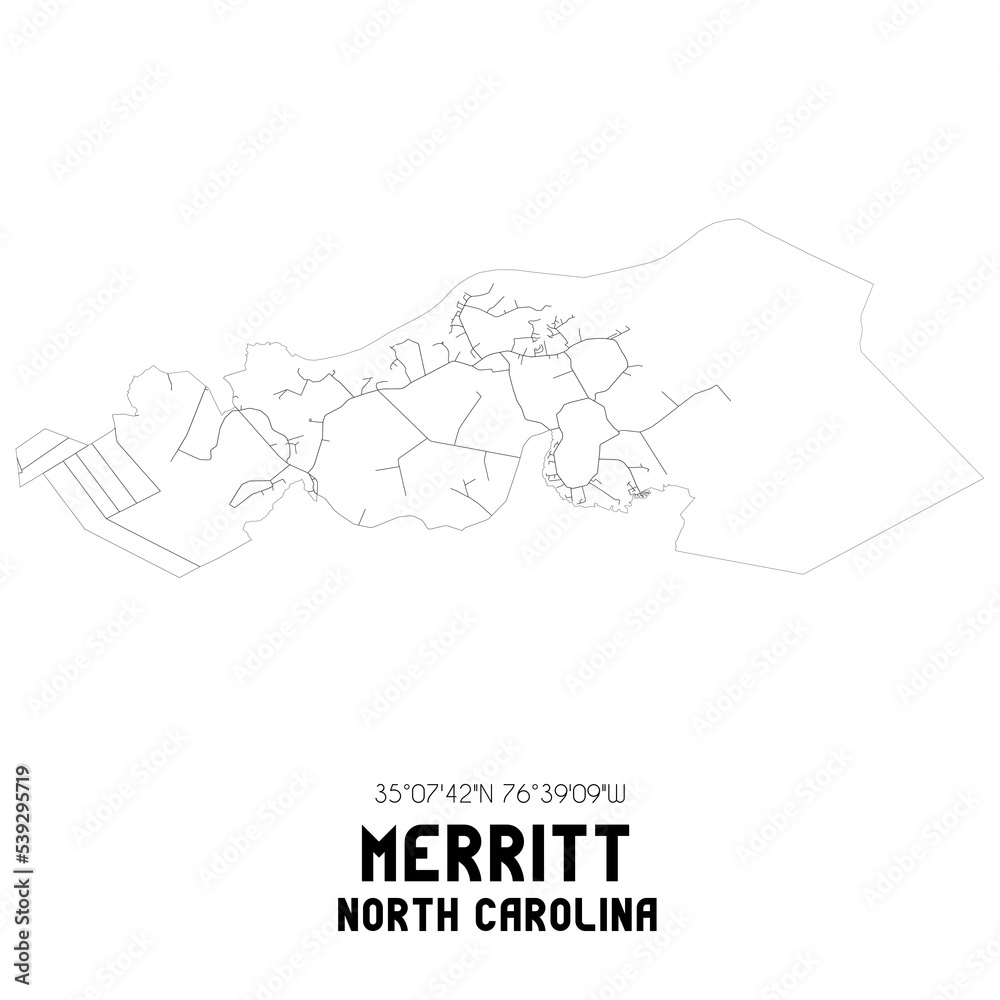Fototapeta mapa świata dla dzieci Merritt North Carolina. US street map ...