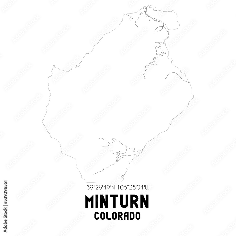 Minturn Colorado. US street map with black and white lines. Stock ...