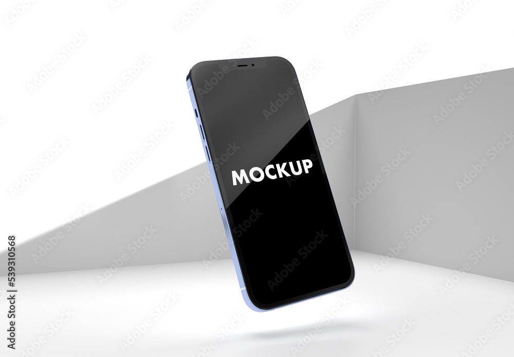 Blue Sky iphone on a White Background Porch with Hard Long Shadows ...