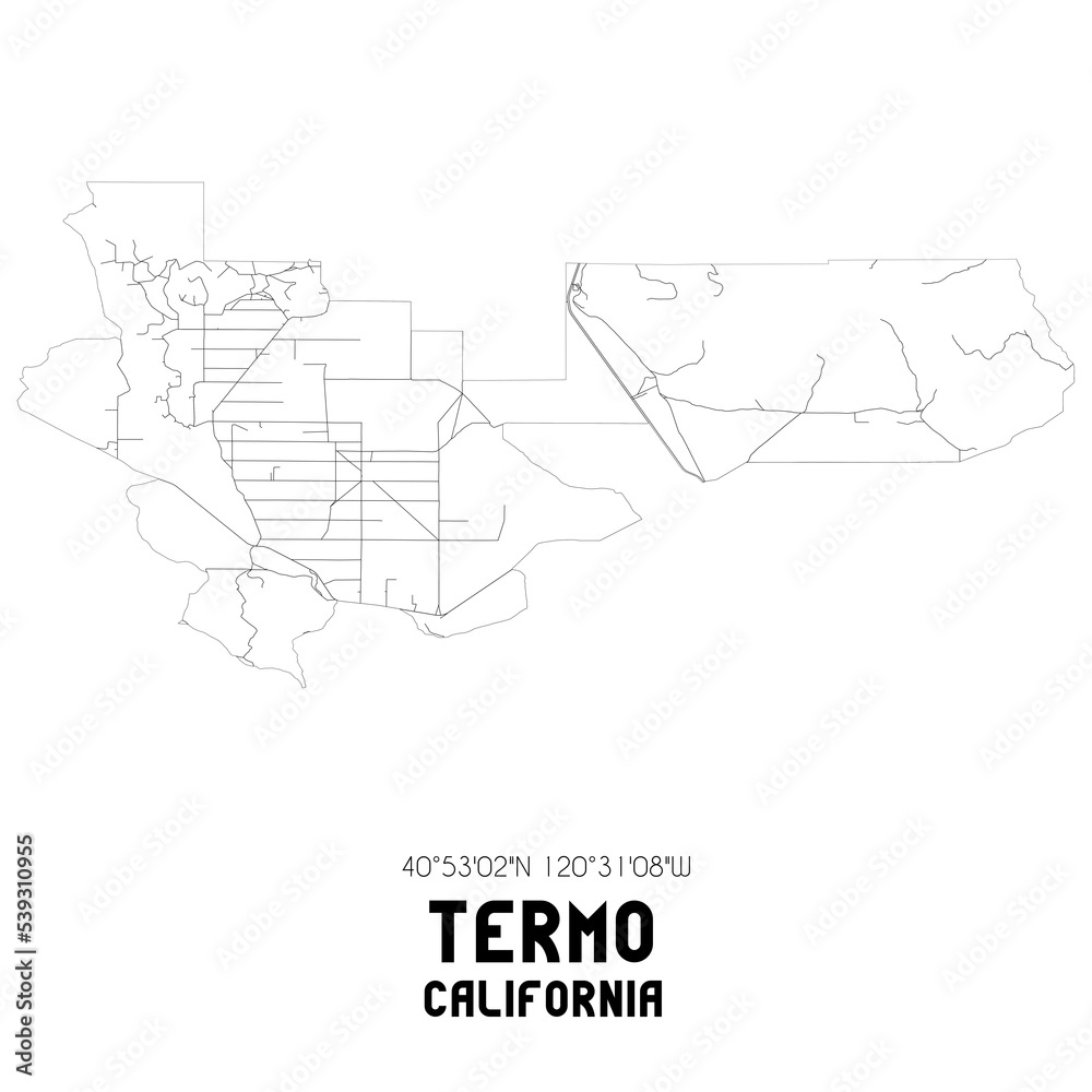 Stockillustratie Termo California. US street map with black and white ...