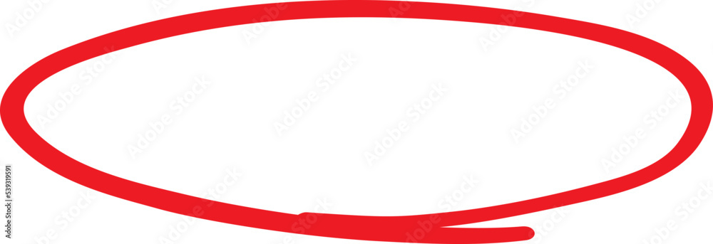Red circle, pen draw. Highlight hand drawing circle isolated on ...
