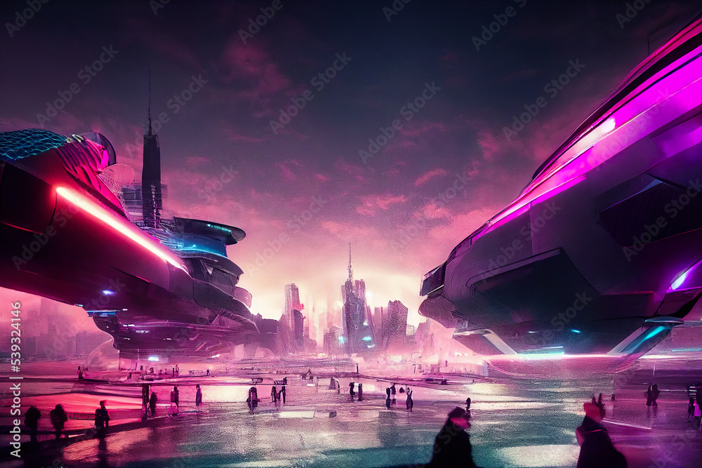 Sci-fi fantasy futuristic illustration digital background art scifi ...