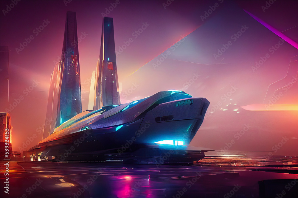 Sci-fi fantasy futuristic illustration digital background art scifi ...