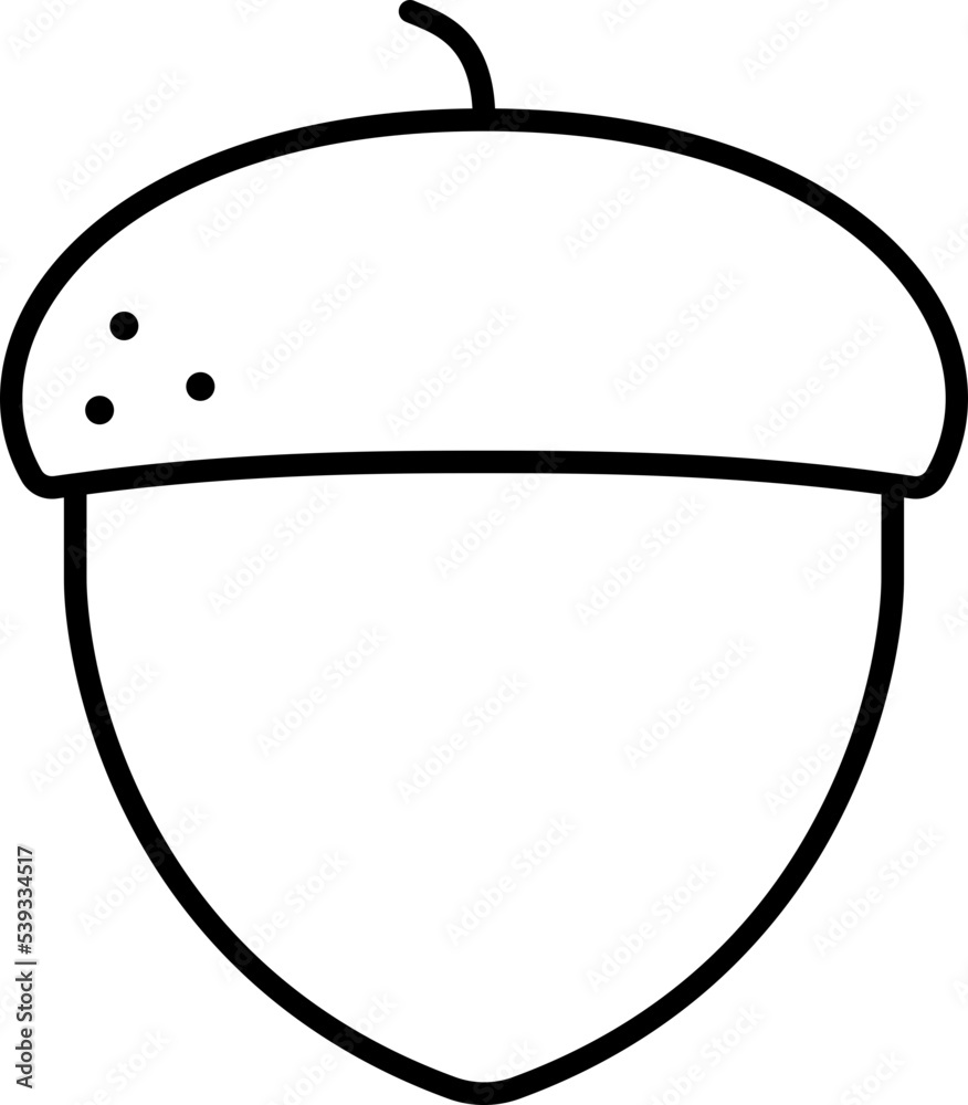Simple acorn icon, acorn illustration on transparent background Stock ...