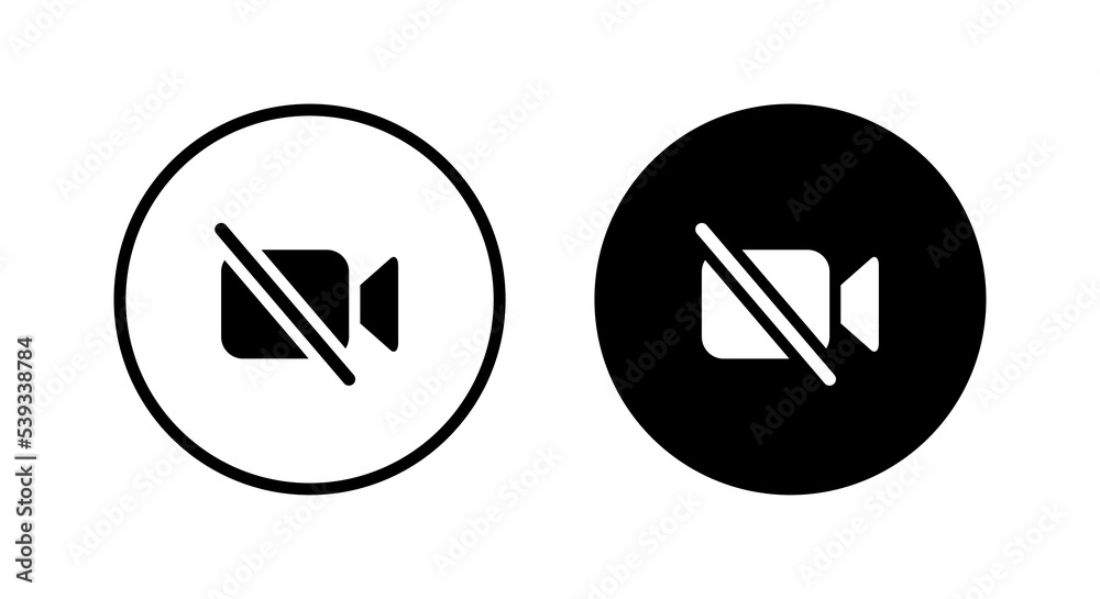 Off camera, mute video call icon vector in clipart concept Stock Vector ...