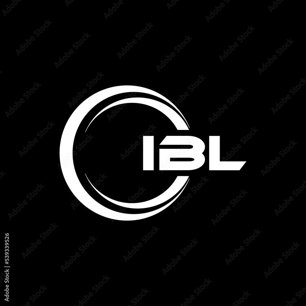 IBL letter logo design with black background in illustrator, cube logo ...
