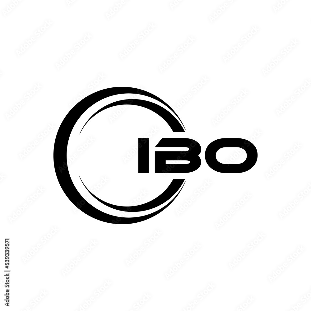 IBO letter logo design with white background in illustrator, cube logo ...
