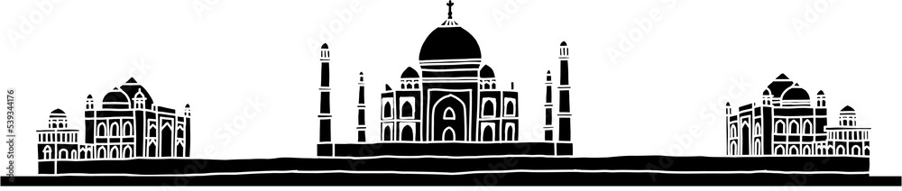 taj mahal outline doodle drawing Stock Illustration | Adobe Stock