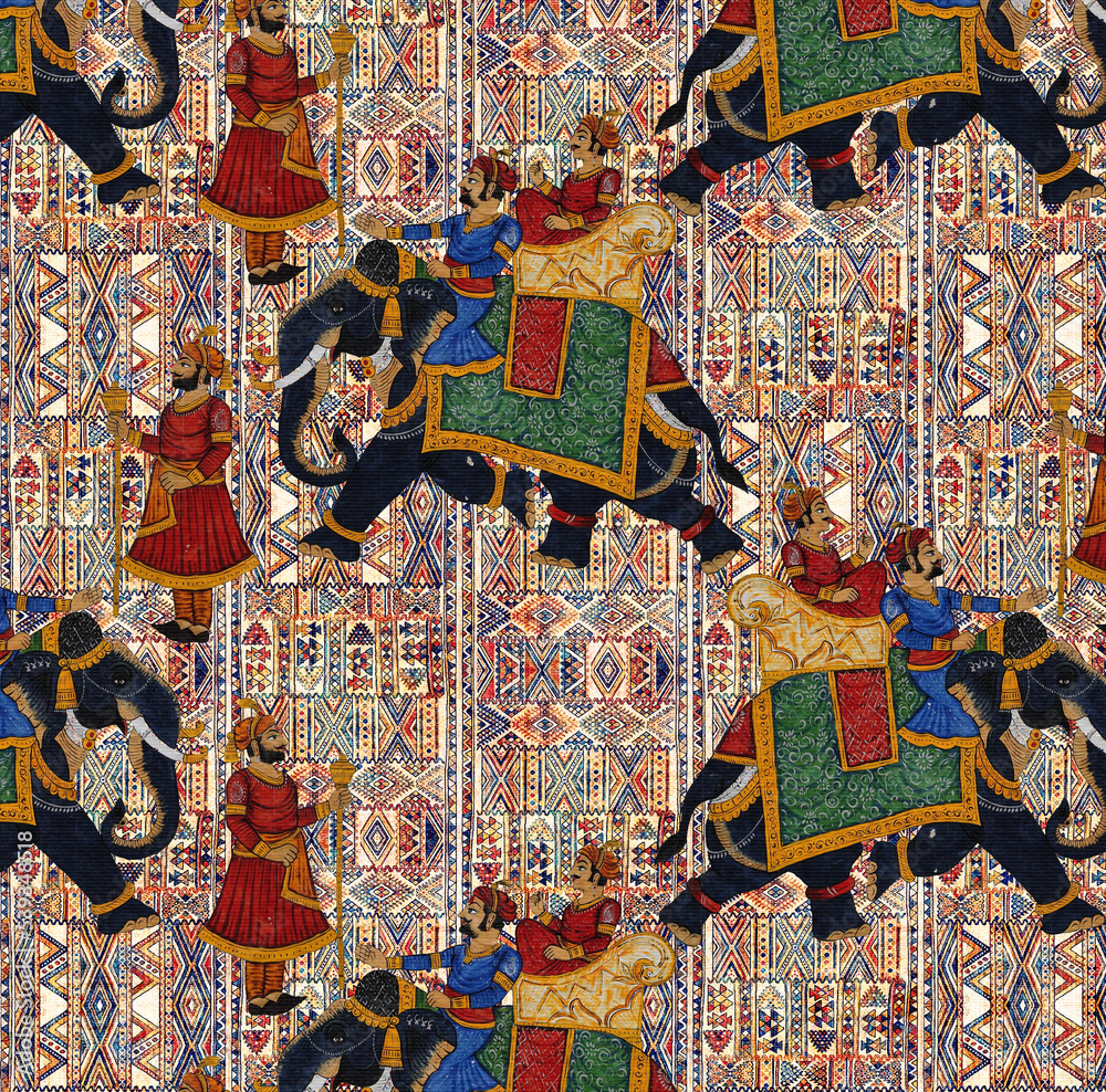 mughal art paintings illustrations motifs handmade designs patterns ...