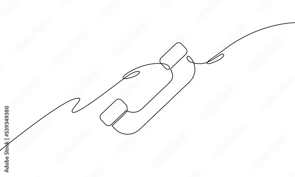 Continuous line drawing of phone, telephone icon outline, business ...