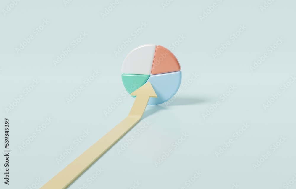 Arrow to reach pie chart, motivation and aspiration to reach expected ...