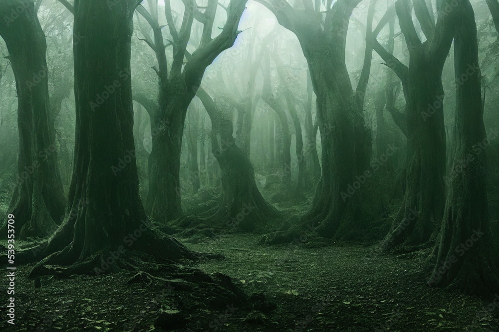 Hoia forest, one of the most haunted forest in the world. Stock ...