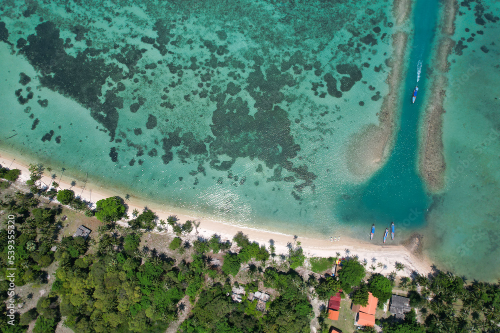 aerial view of the island in the andaman sea The beautiful tropics of ...