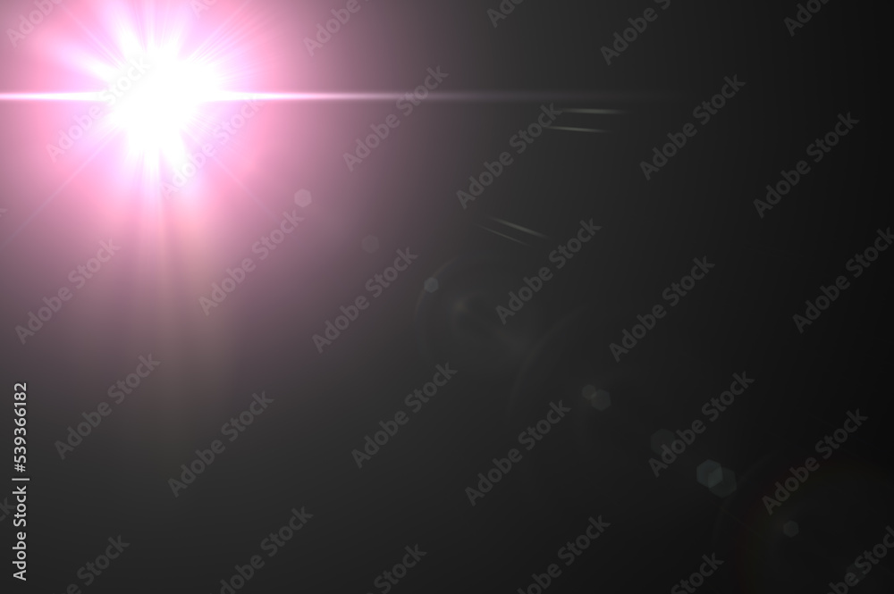 Realistic lens flare in black background. Lens Flare. Blue Light over ...