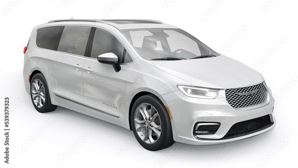 Dallas, USA. October 18, 2022. Chrysler Pacifica 2022. Big white modern ...