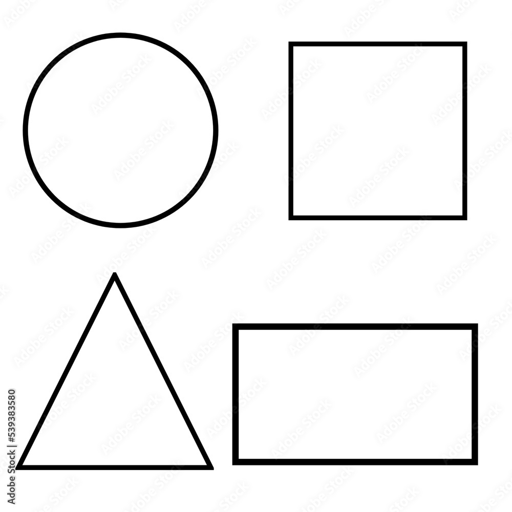 geometric shapes icon, circle, square, triangle and rectangular icons ...