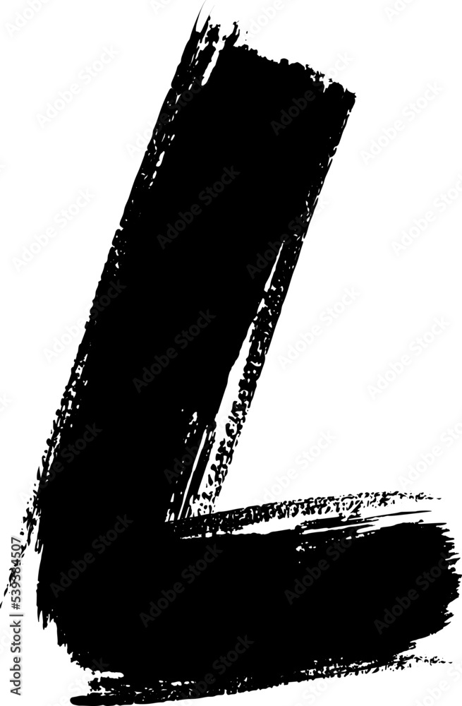 l- Black handwritten letters on white background. vector Acrylic black ...