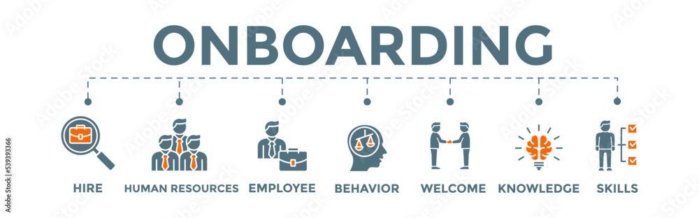 Onboarding banner web illustration concept for human resources industry ...
