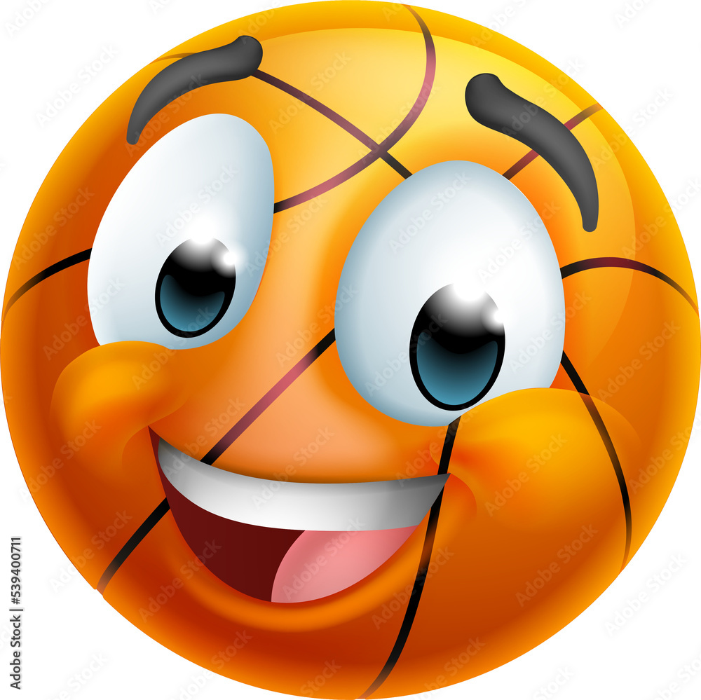 Basketball Ball Emoticon Face Emoji Cartoon Icon Stock Illustration ...