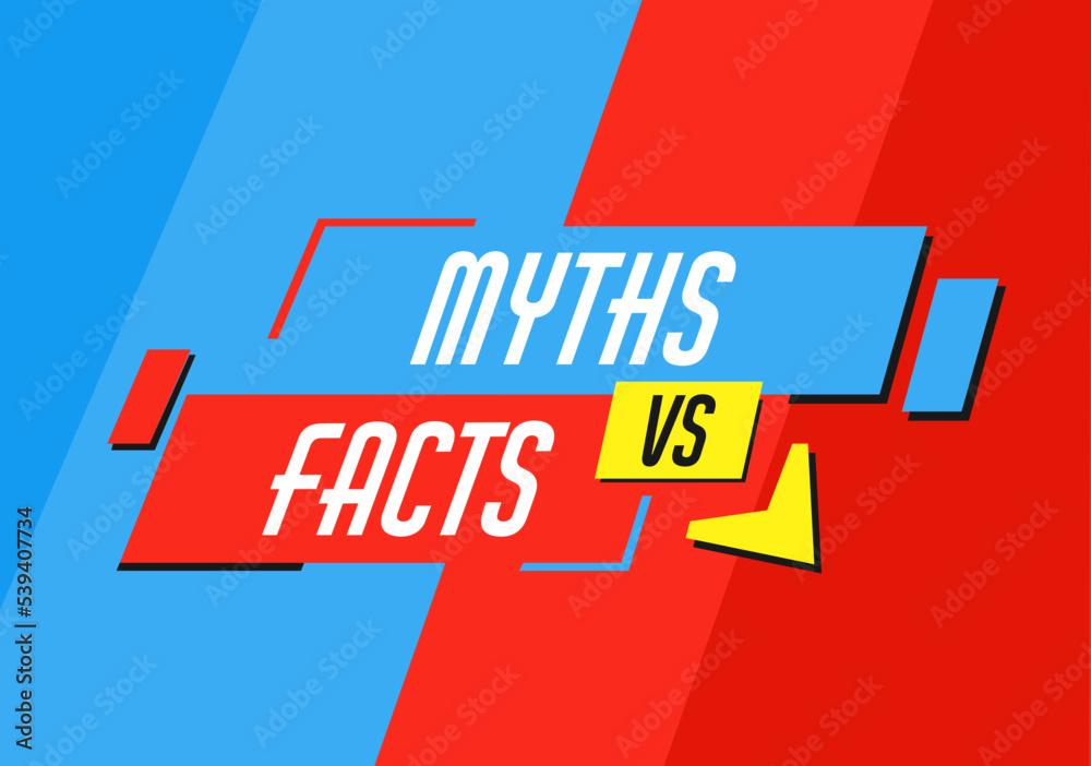 Myths vs facts. Truth and false. Fake news and propaganda information ...