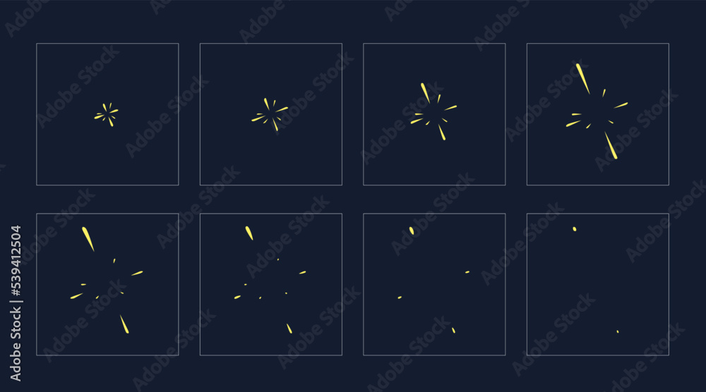 Shine Effect Sprite Blast Fx Game Sequence Sunlight Sparkle Radiance