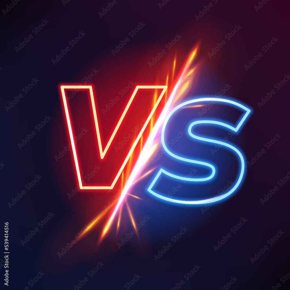 VS or versus sign. Sport competition, championship or contest, mixed ...