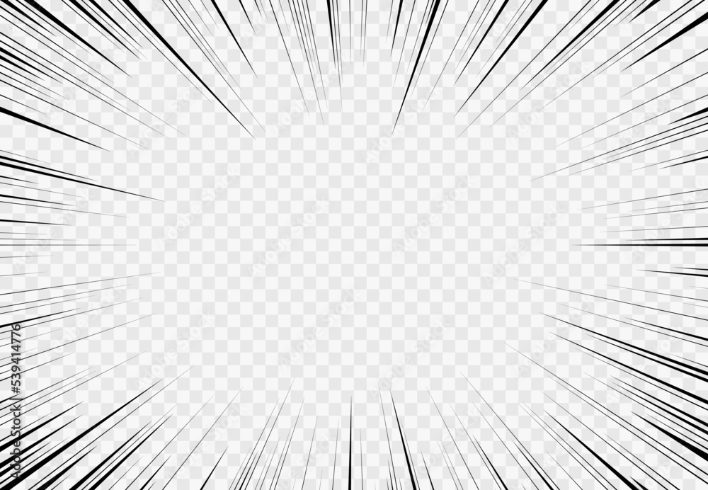 Manga transparent background, comic explosion, motion. Abstract ...