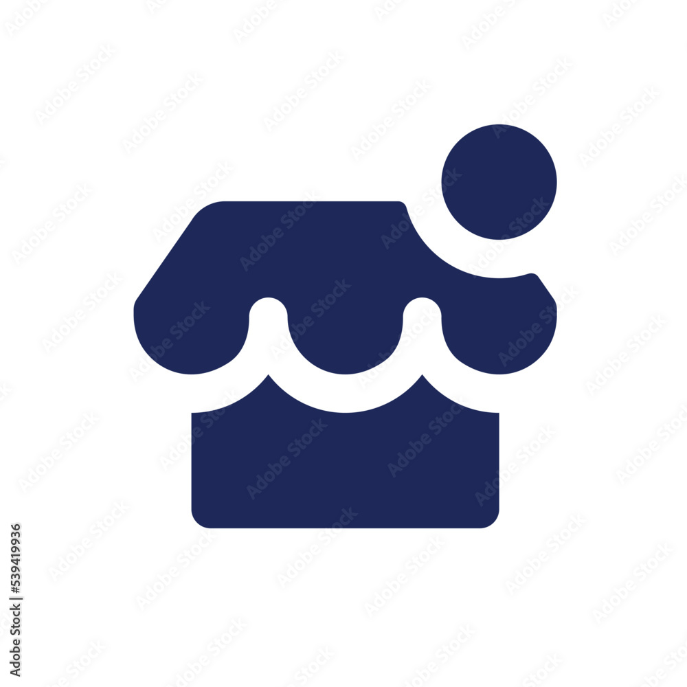 Online shop notification black glyph ui icon. Business on internet ...