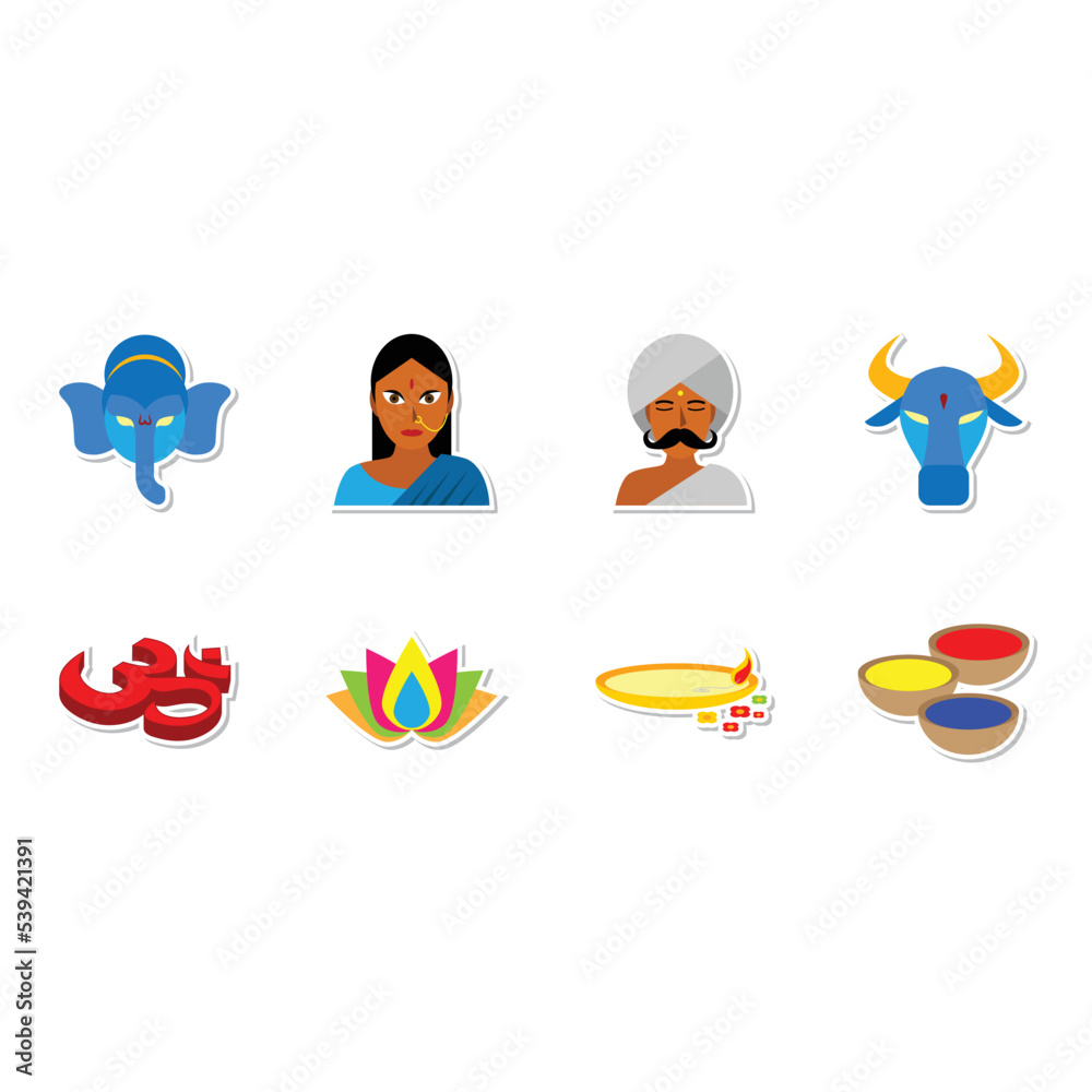 india icon set Stock Vector | Adobe Stock