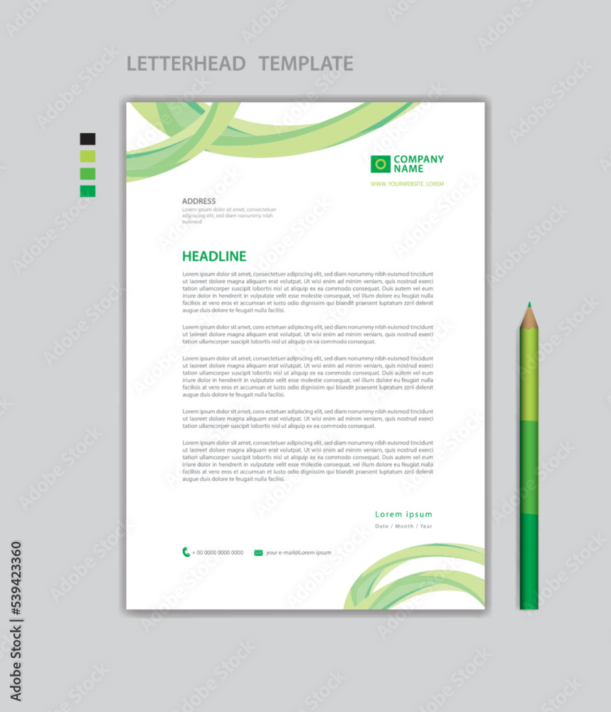 Letterhead template vector, minimalist style, printing design, business ...