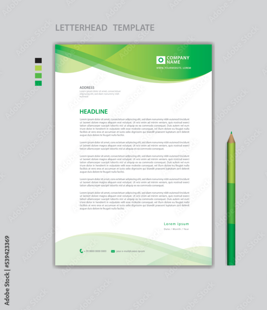 Letterhead template vector, minimalist style, printing design, business ...