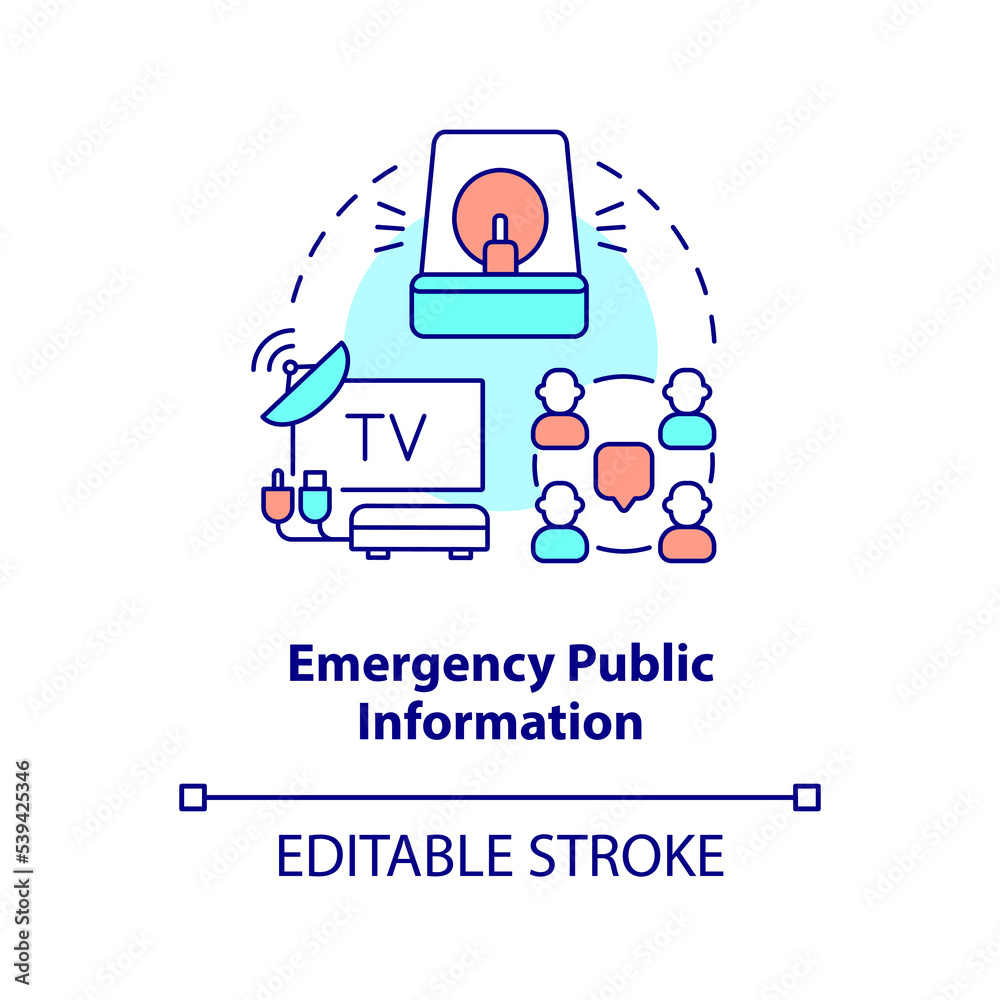 Vetor do Stock: Emergency information concept icon. Communication. Public health preparedness ...
