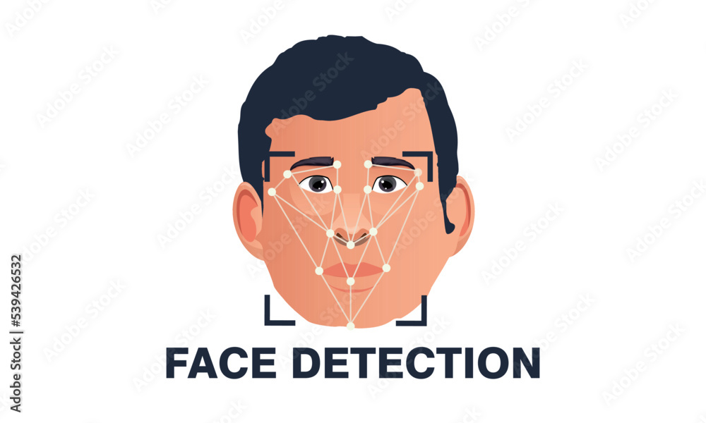 Face recognition and detection icon, identity system recognize ...