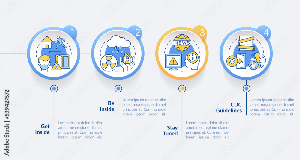 Survive during nuclear disease circle infographic template. Safety ...