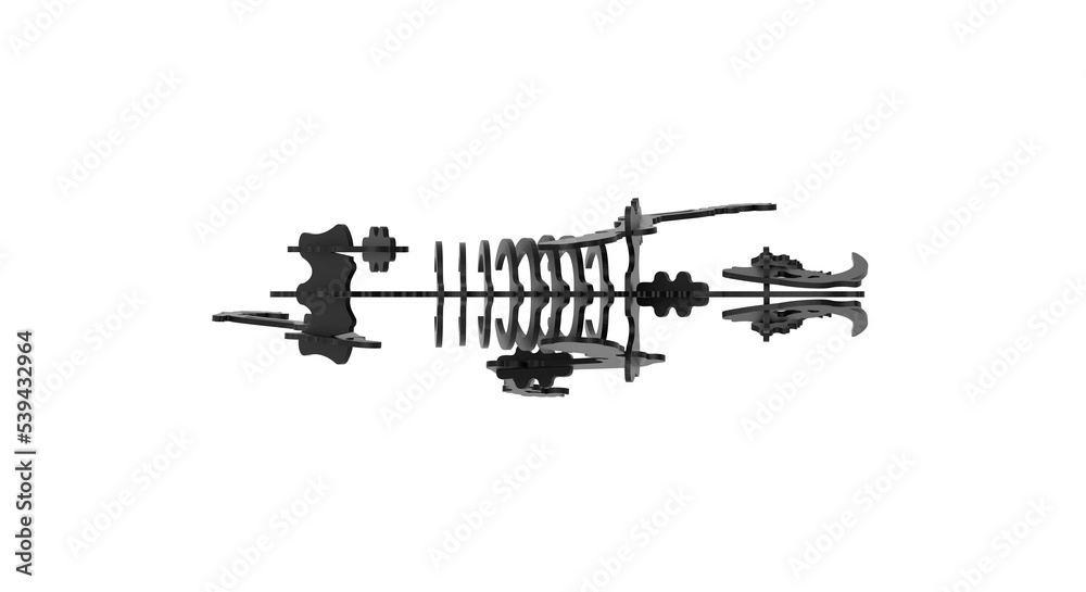 3D rendering of a Smilodon skeleton or saber toothed tiger a genus of ...