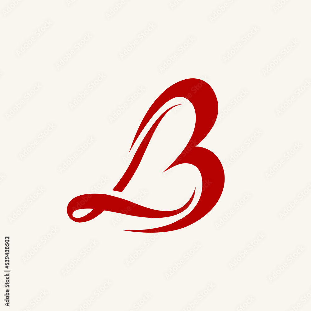 LB monogram logo.Calligraphic signature icon.Heart letter l, letter b ...