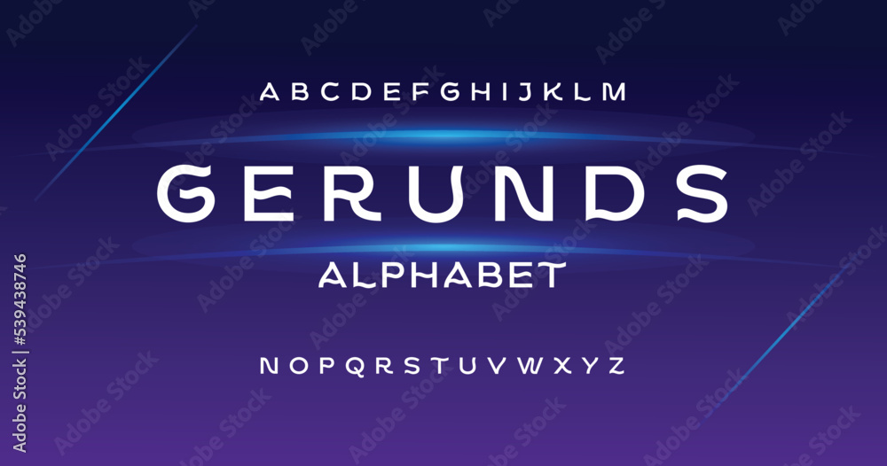 GERUNDS Sports minimal tech font letter set. Luxury vector typeface for ...