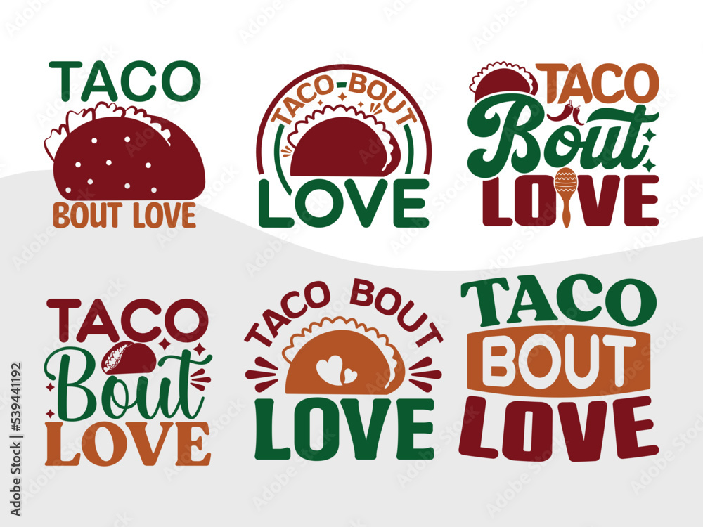Taco Bout Love SVG Bundle, Cinco De Mayo Svg, Fiesta Svg, Mexican Svg, Maracas Svg, Fiesta Squad ...