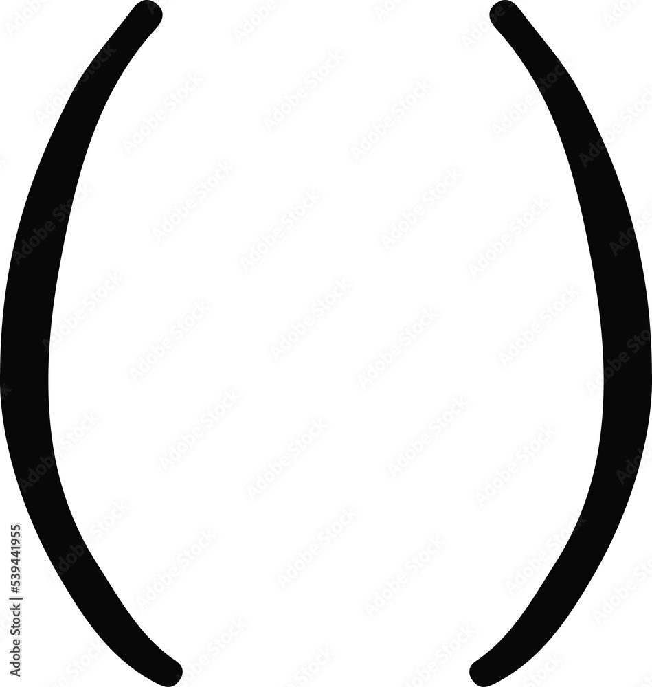 Hand-drawn brackets in various shapes. Vector doodle illustration of ...